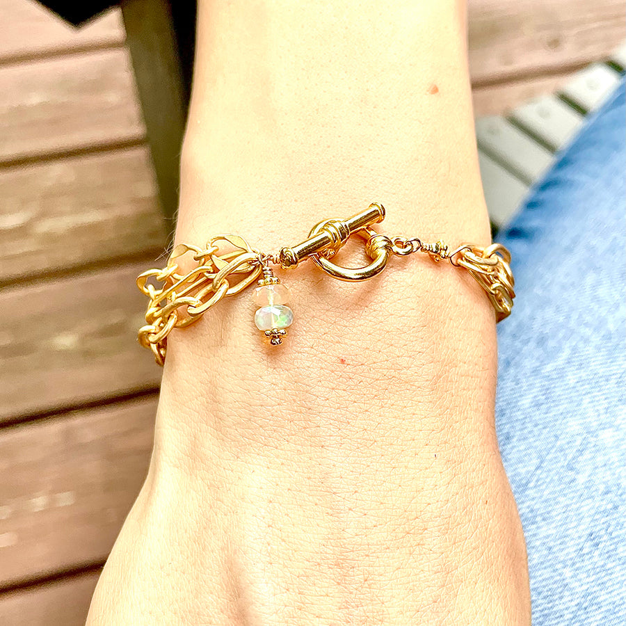 Ethiopian Opal 3 Chain Bracelet – Robin Haley Jewelry