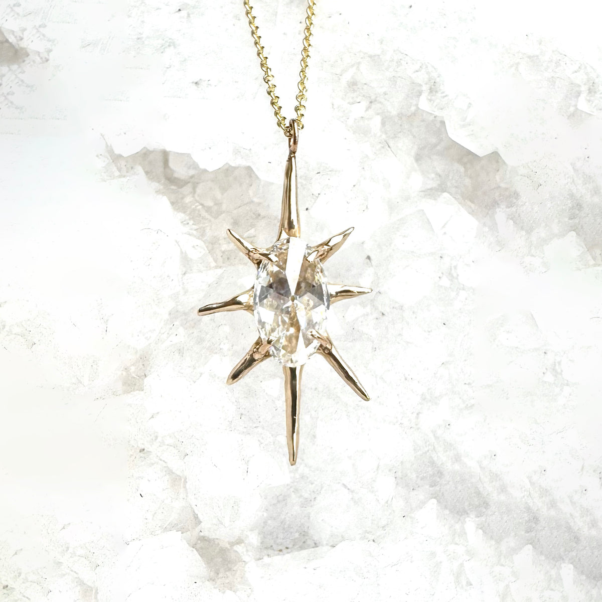 Lab Grown 2.0 CT Moval Cut Diamond Sunshine Necklace – Robin Haley Jewelry